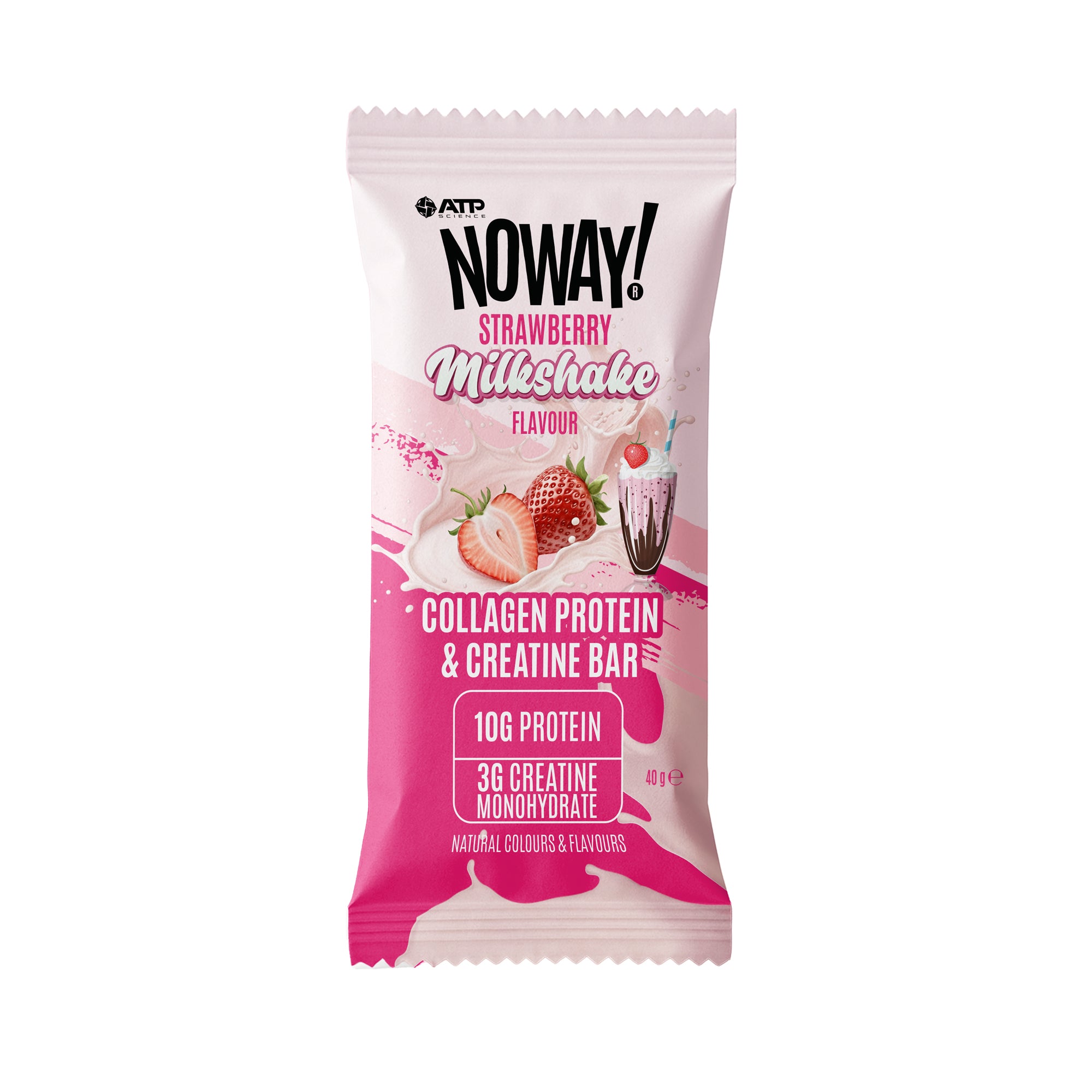 NOWAY!® Creatine Collagen Bar - Strawberry | 10g Protein + 3g Creatine